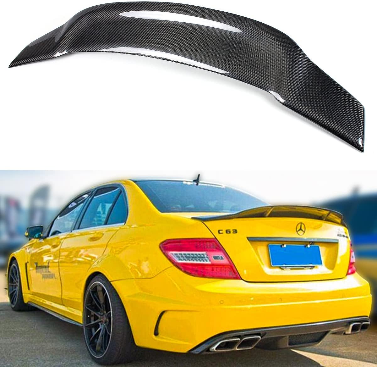 Mercedes W204 ducktail spoiler available in shiny black and carbon ...